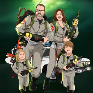 Custom Ghostbusters Portrait, Custom Family Portrait From Photo, Big ...