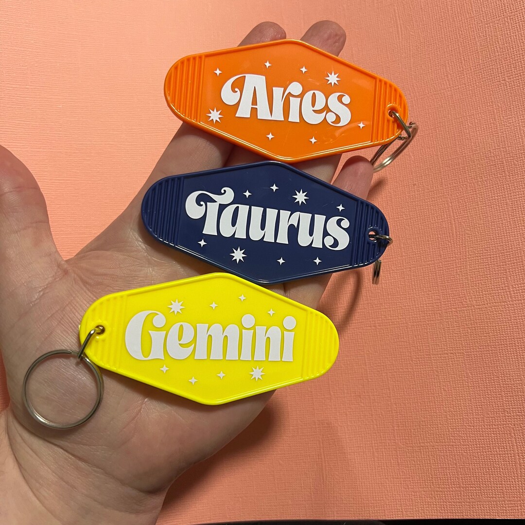 Retro Style Motel Zodiac Keychain A Unique and Fun Gift Gift for Women ...
