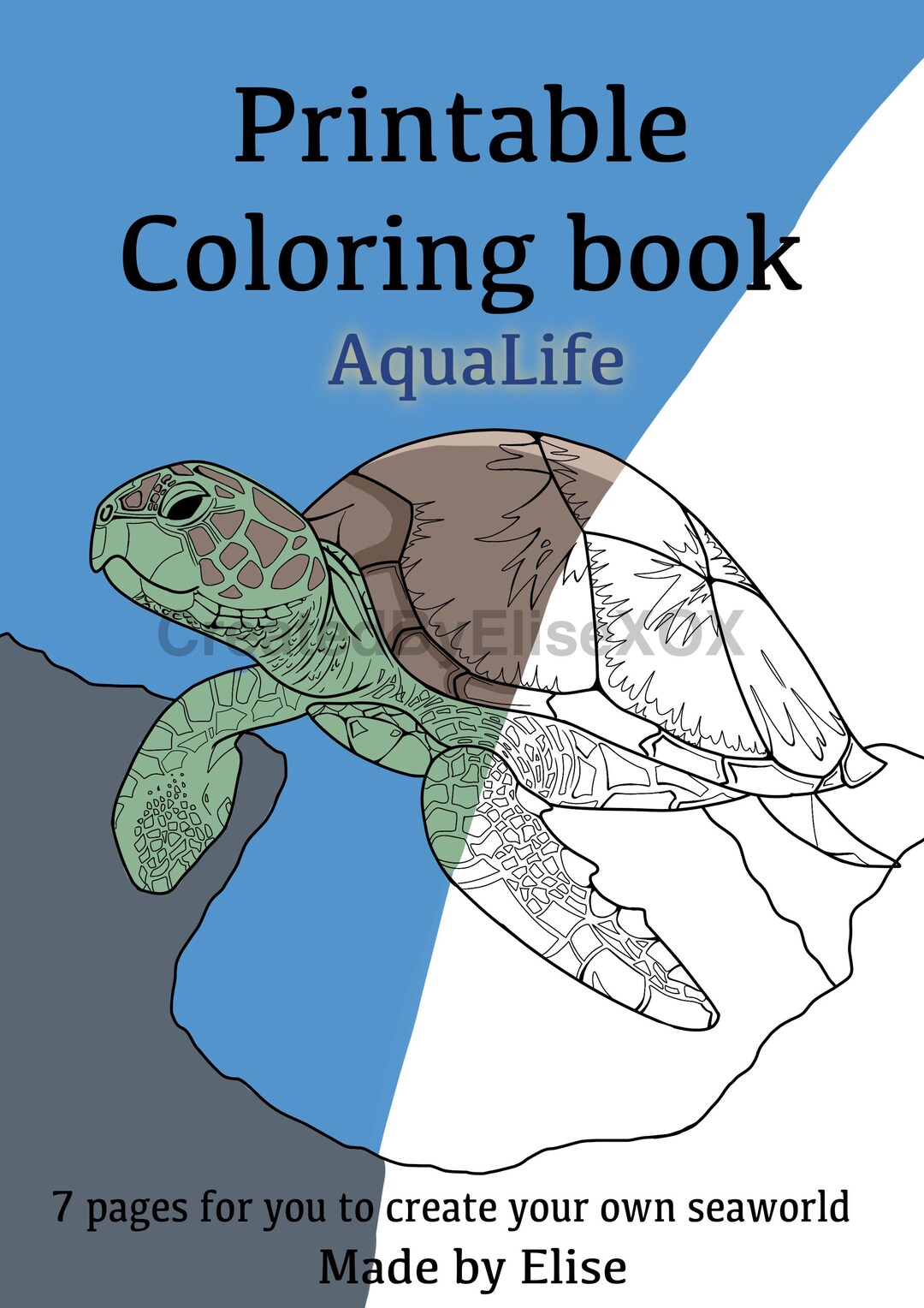 Aquatic Life Printable Coloring Book Kids Adults Teens Color Drawing ...