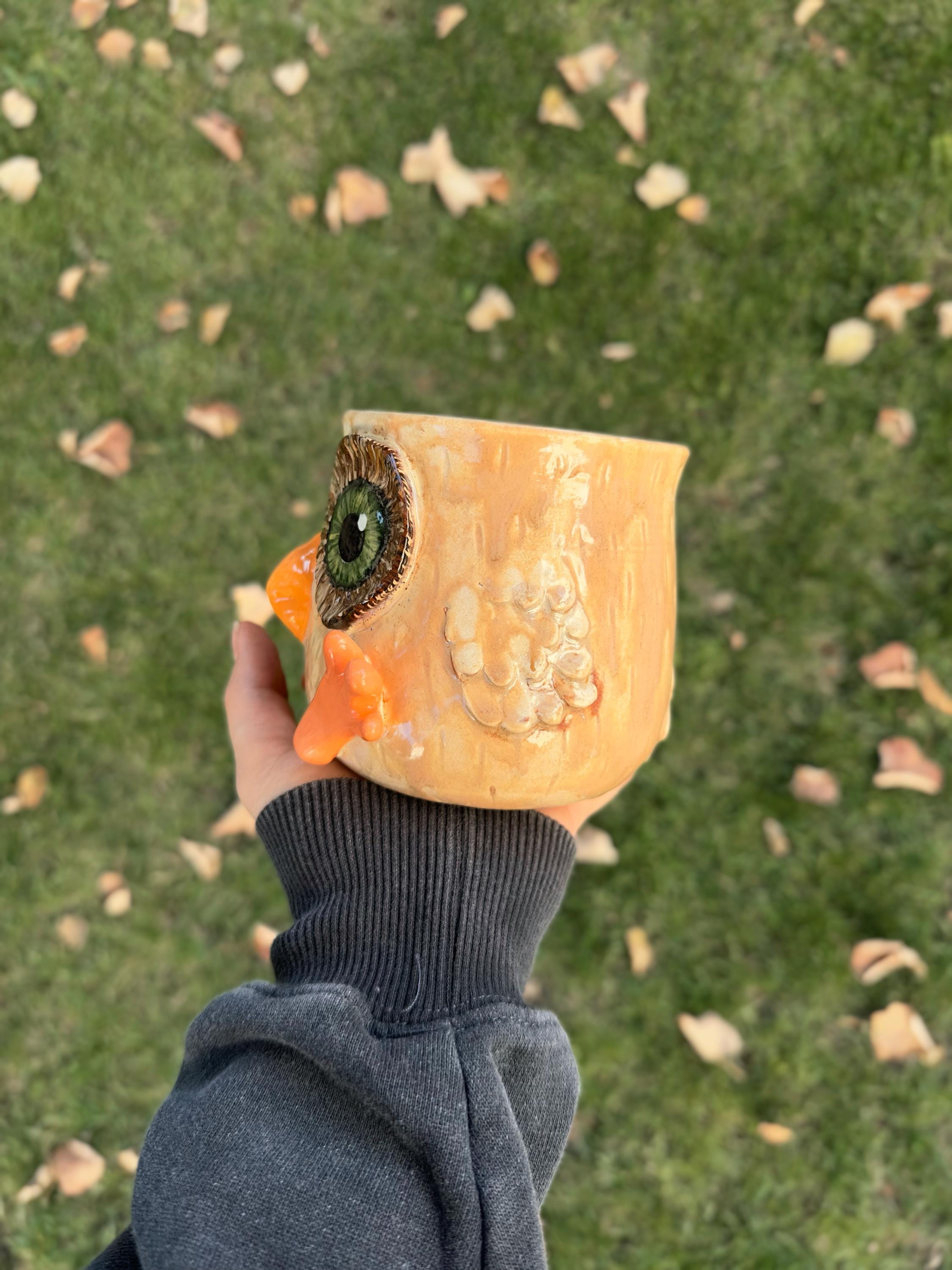 Ceramic Owl Cup - Etsy
