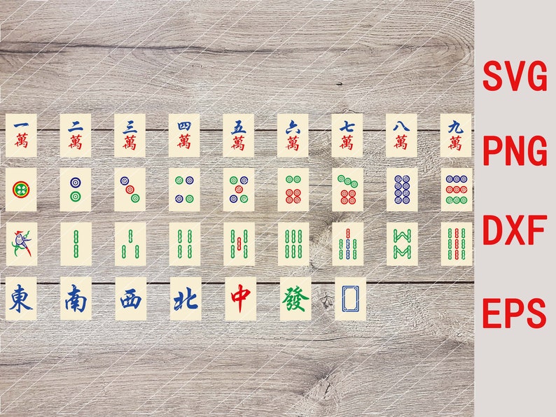 5 Different Styles of Mahjong Patterns SVG PNG DXF Eps - Etsy