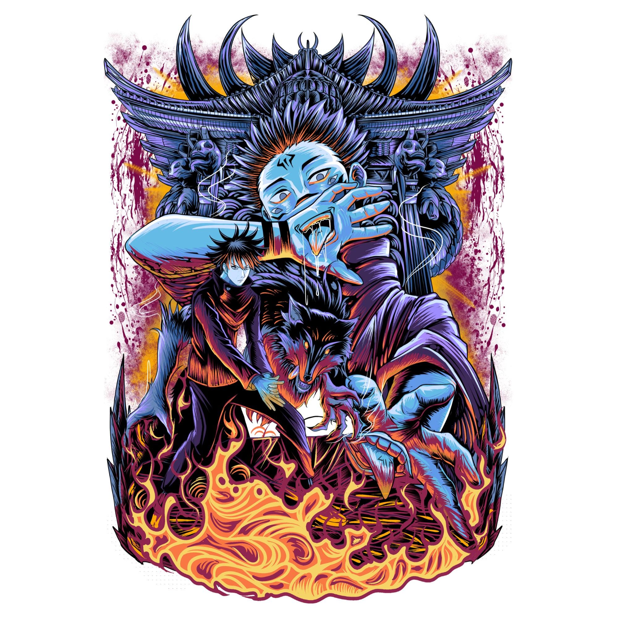 Sukuna Anime T-shirt Design: Jujutsu Kaisen Graphic (digital Download ...