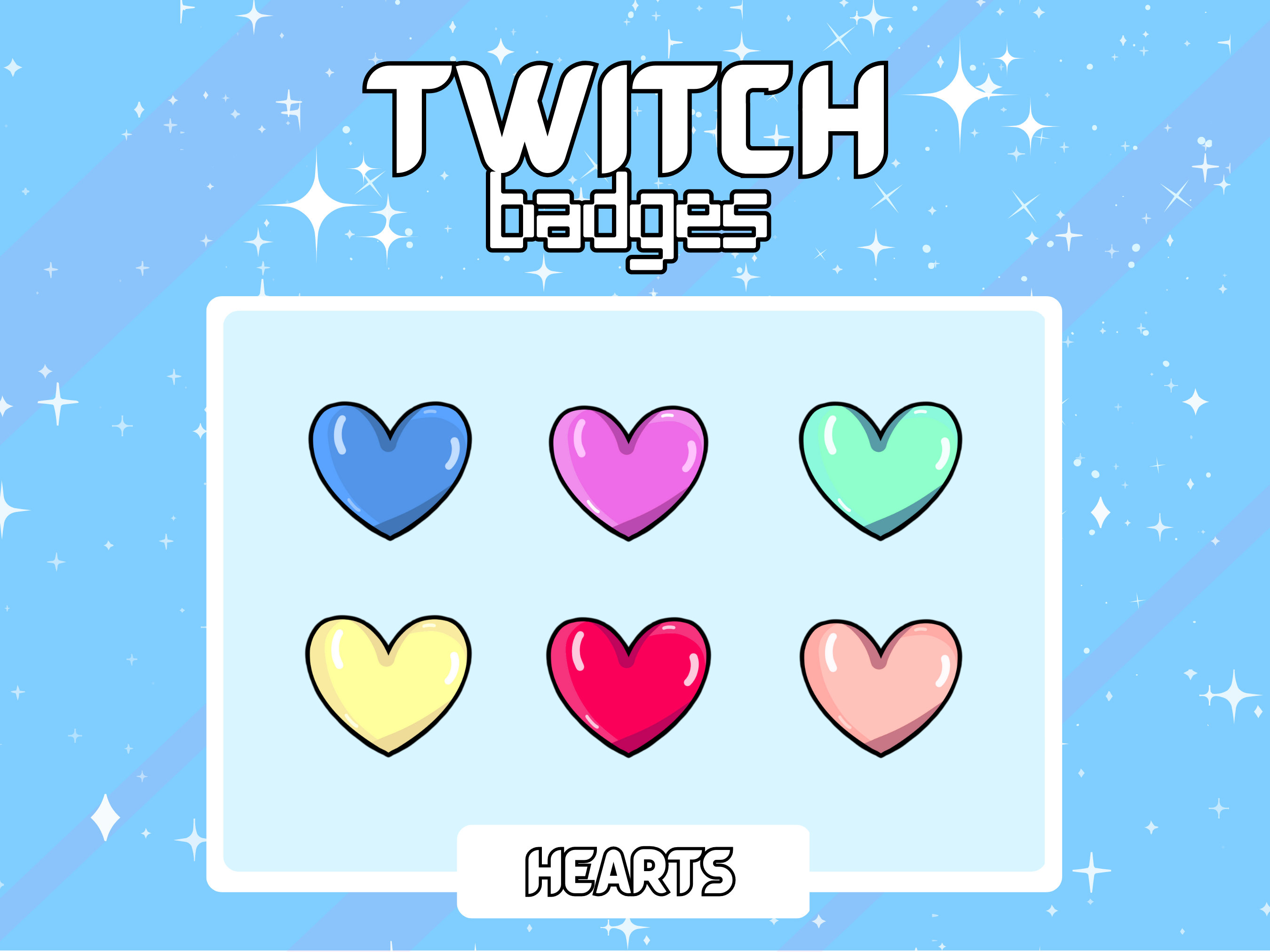 Heart Twitch Badges for Subscribers or Bits - Etsy