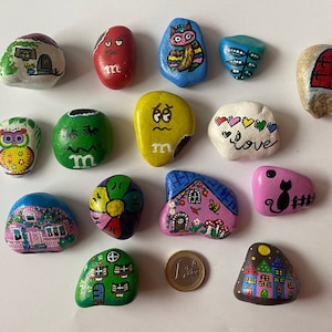 Hand Painted Stone - Unique - Decorative - Pocket Pebble - Dot Art ...