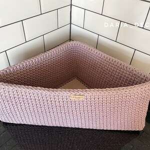 Crochet Triangle Basket: Corner Shelf Organizer - Etsy