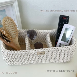 Cotton Baskets With Dividers, Eye Glass Holder, Remote Control Storage ...