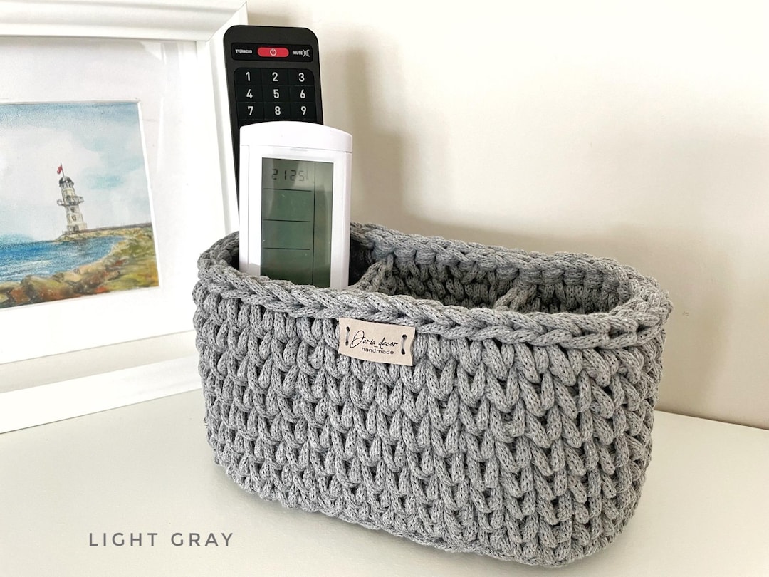 Crochet Oval Baskets With Dividers, Eye Glass Holder, Remote Control ...