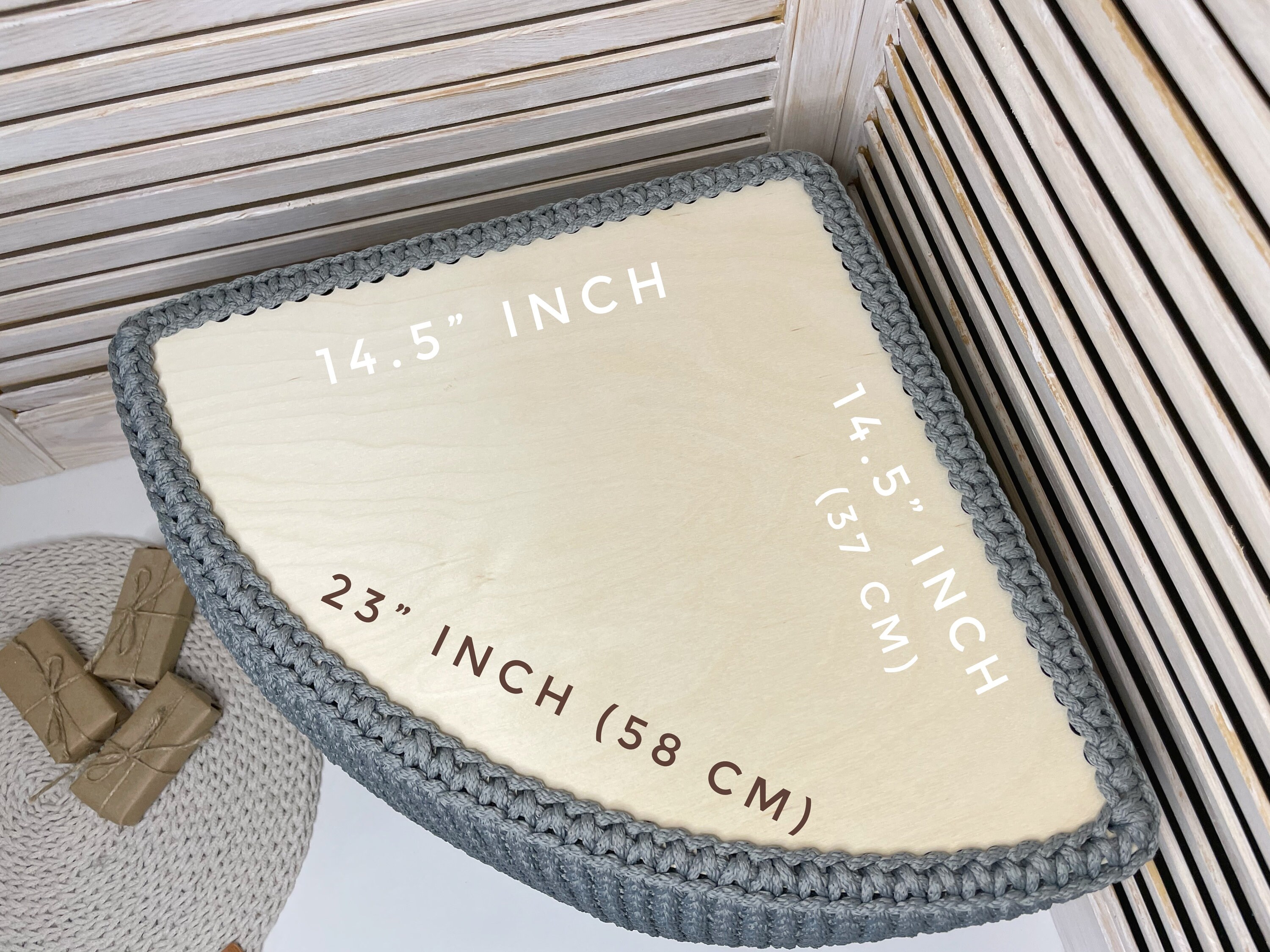 Large Crocheted Triangle Basket: Corner Storage Organizer - Etsy