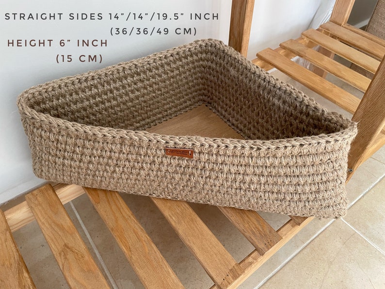 Jute Triangle Storage Baskets Corner Shelf Basket Large - Etsy