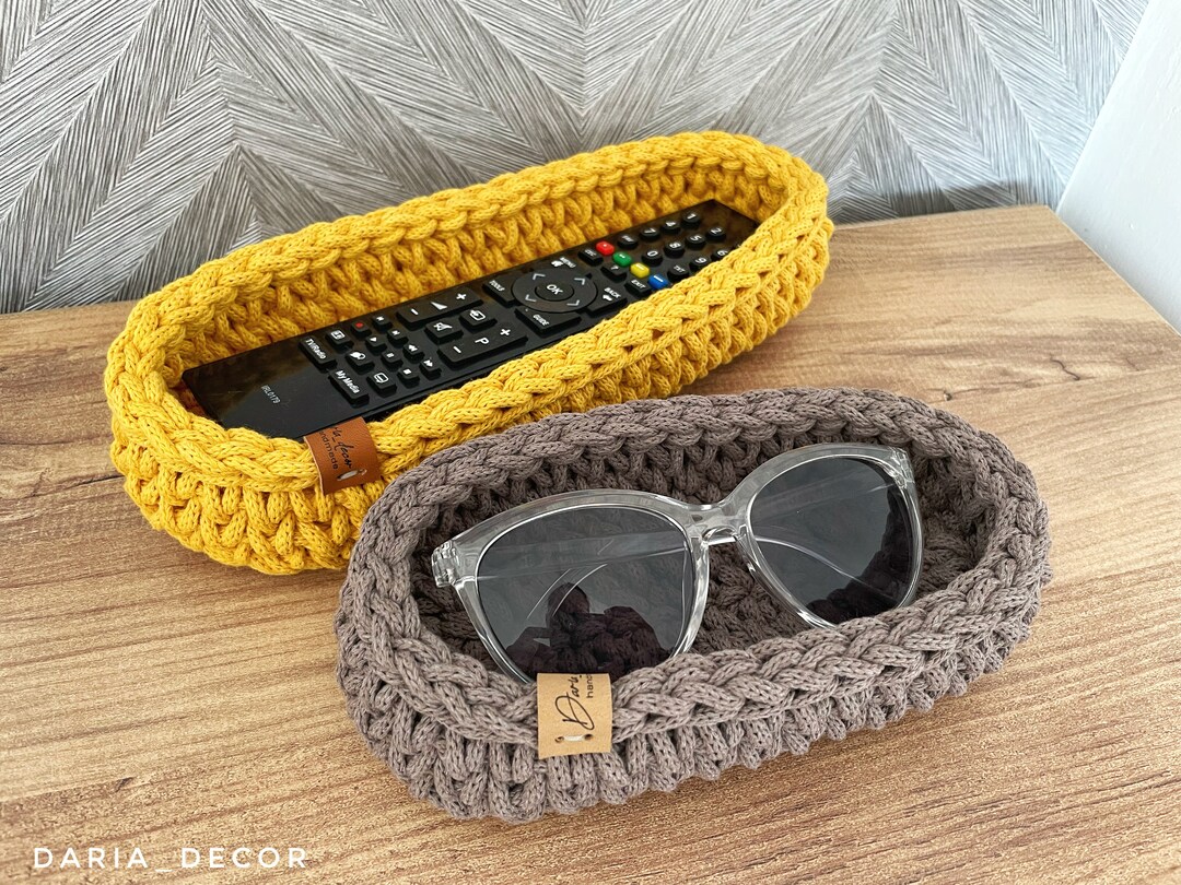 Small and Large Cotton Eye Glass Holders, Remote Control Caddy, Bedside ...