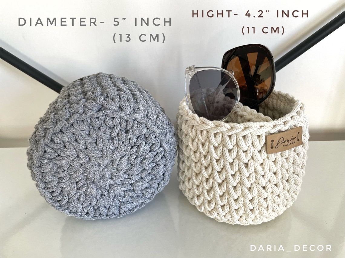 100% Cotton Round Baskets With Dividers Eye Glass Holder - Etsy