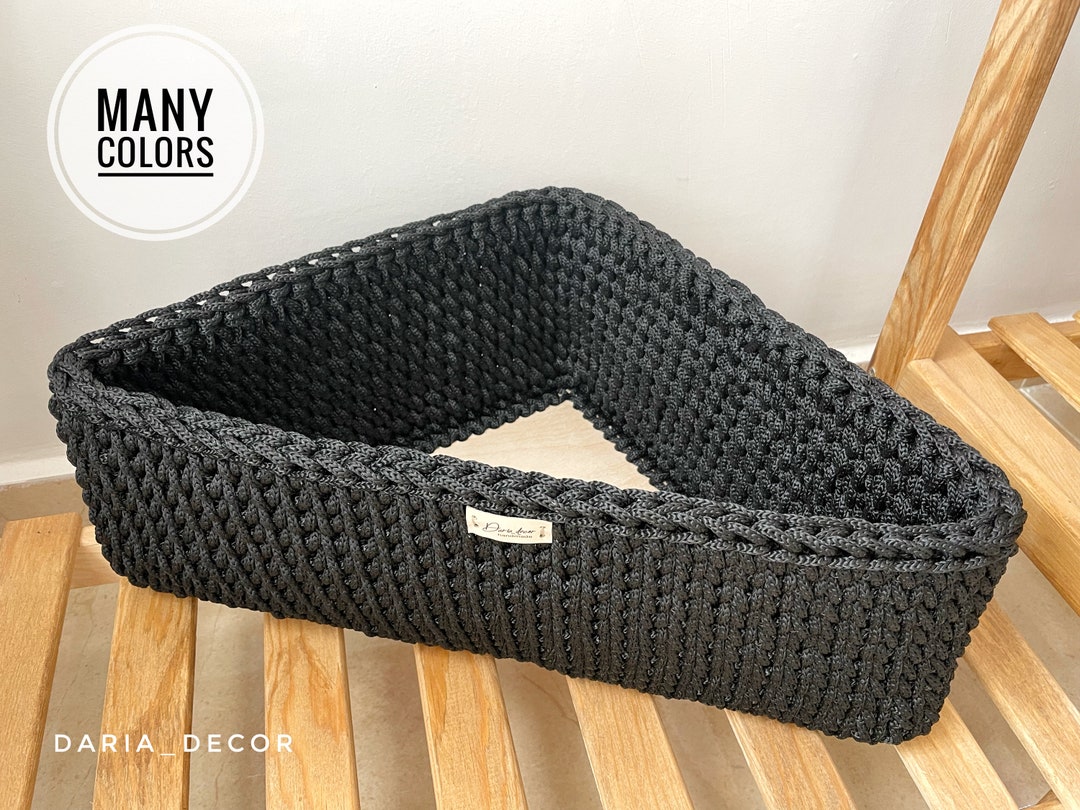 Crochet Triangle Basket, Corner Shelf Basket, Organization and Storage ...