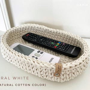 Small & Large Cotton Crochet Baskets, Remote Control Storage, Upright ...