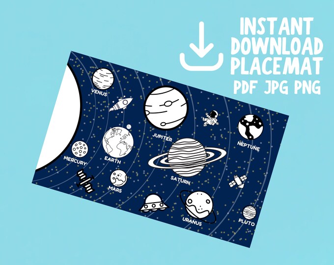 Space-kids Activity Placemat Digital File Only - Etsy