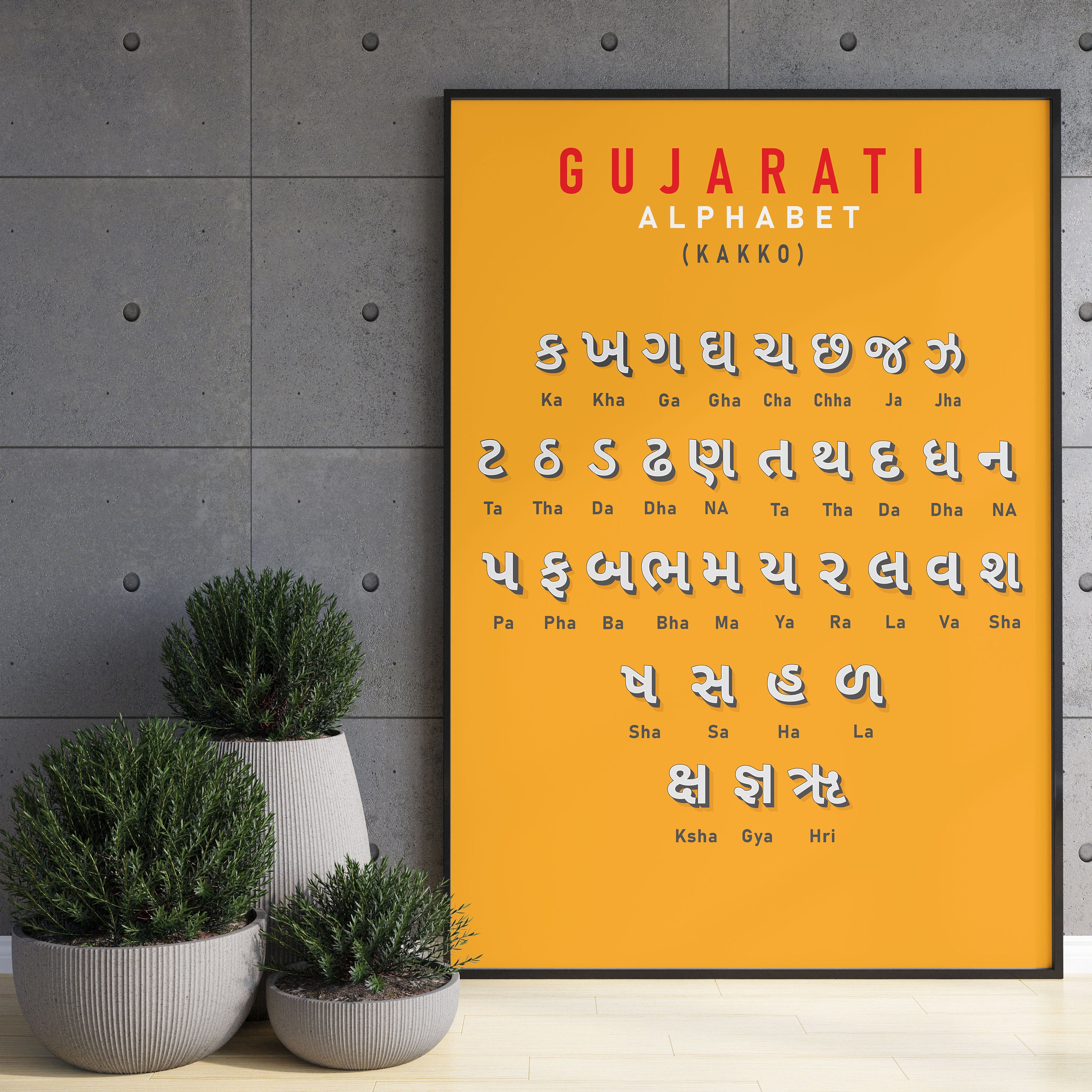 Gujarati Alphabet Poster