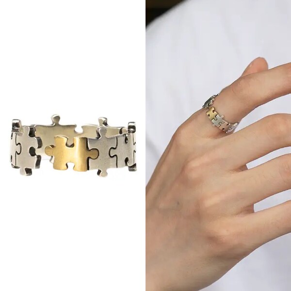 Puzzle Ring Mens - Etsy