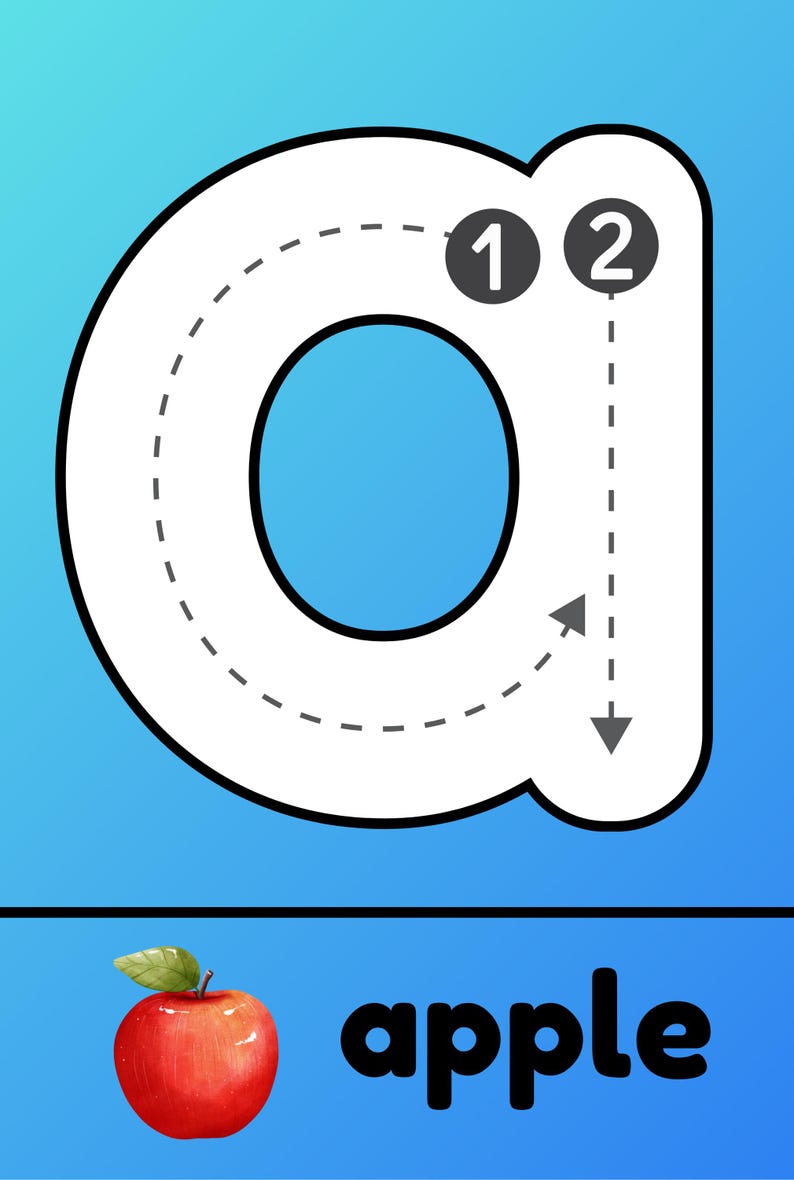 PDF Files Only. ABC Flashcards With Pen Control for Kids. - Etsy