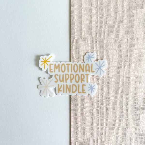 Emotional Support Kindle Sticker - Etsy