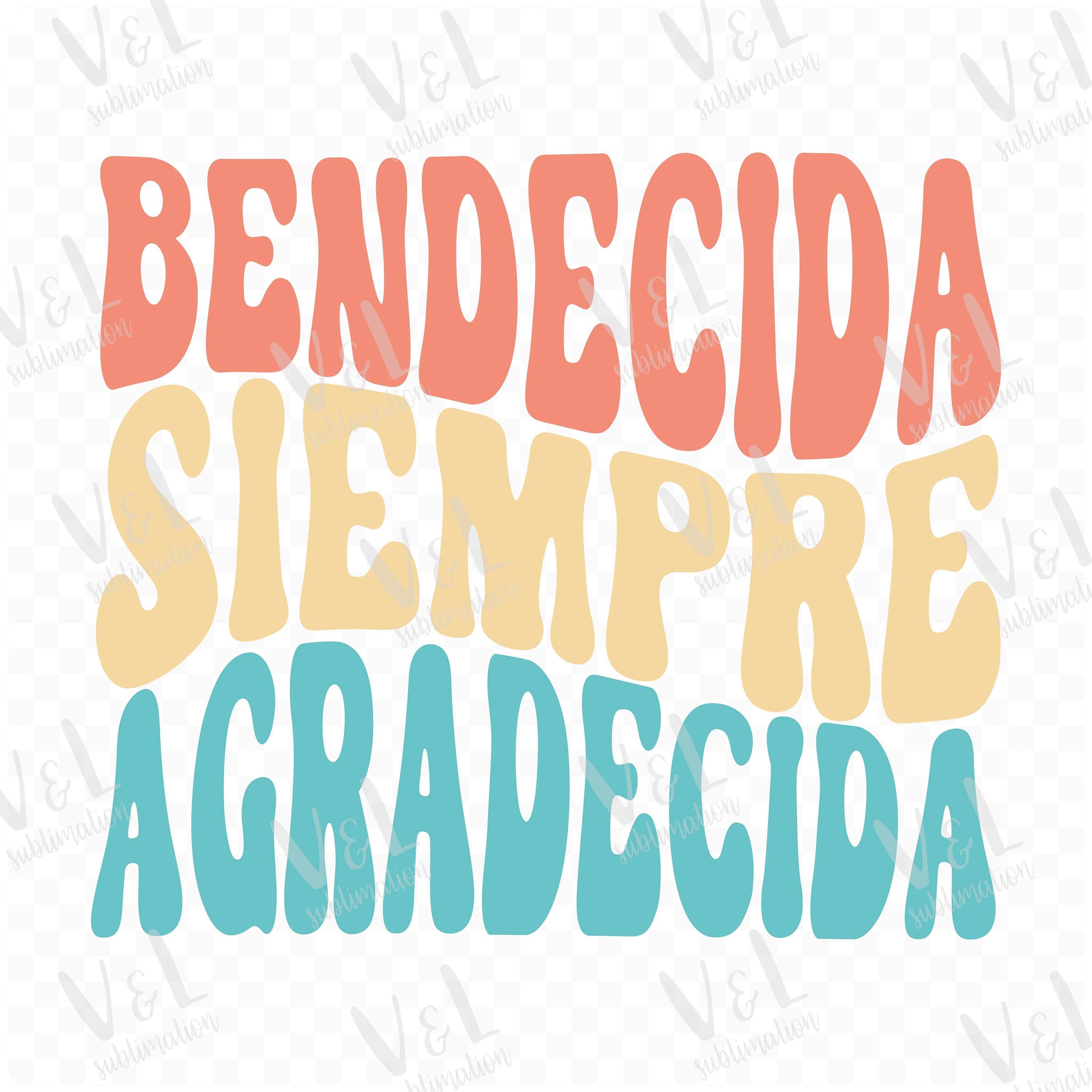 Bendecida Agradecida Spanish Sublimation Design Fall Faith - Etsy