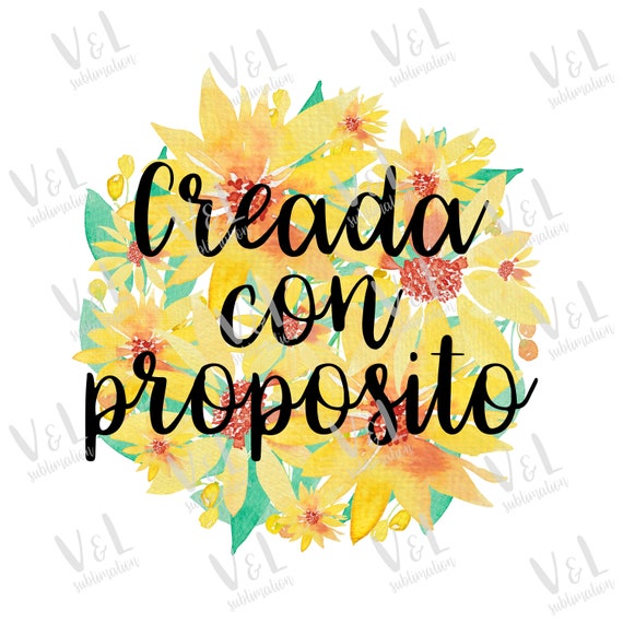 Creada Con Proposito Spanish Sublimation Design Faith Png - Etsy