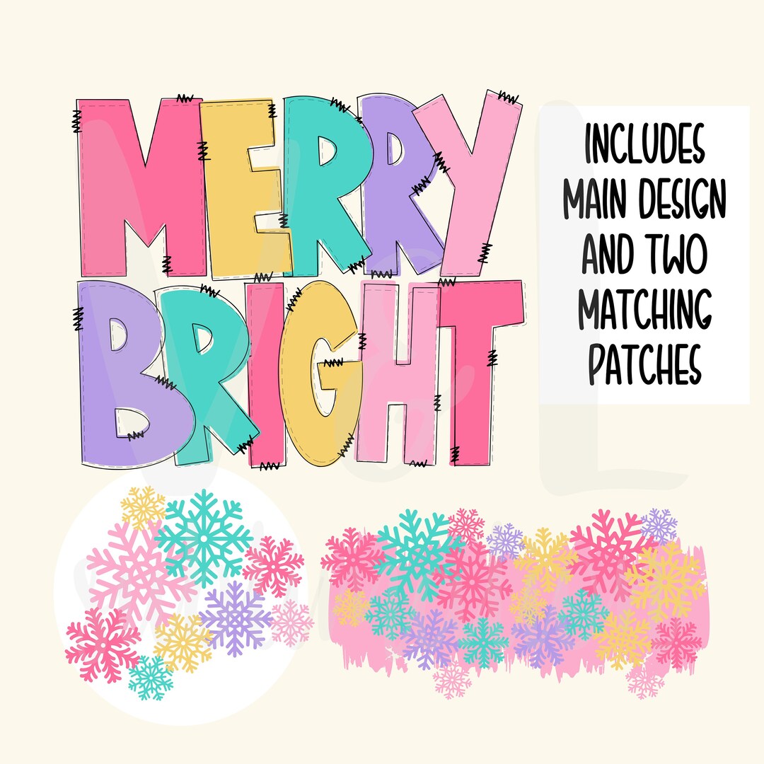 Merry and Bright Png Christmas Png With Sleeve Design Christmas Png ...