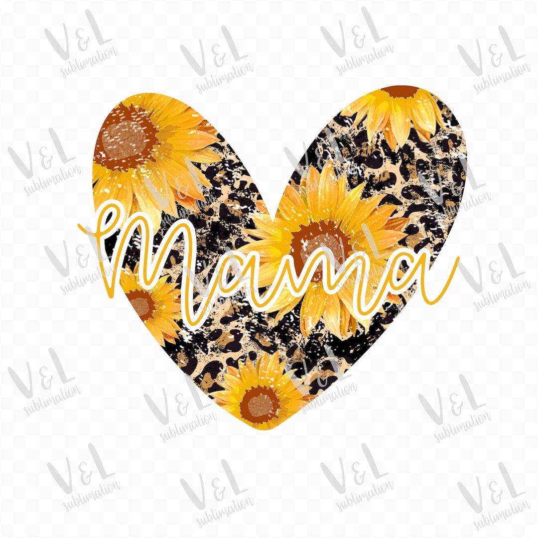 Mama Png, Mom Heart Sunflower Leopard Sublimation Design Download, Mama ...