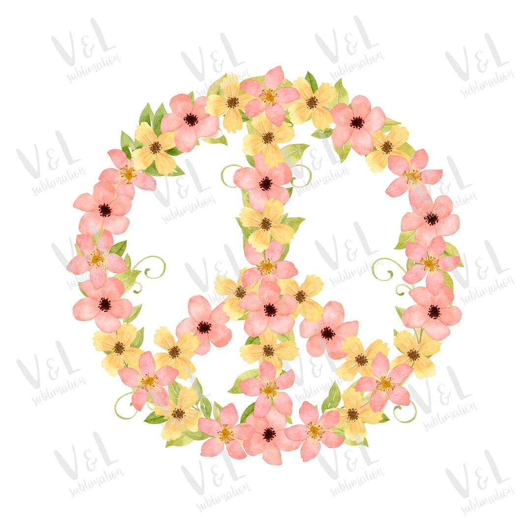 Floral Peace Png Floral Peace Sign PNG Peace Sign Pngs for Shirts ...