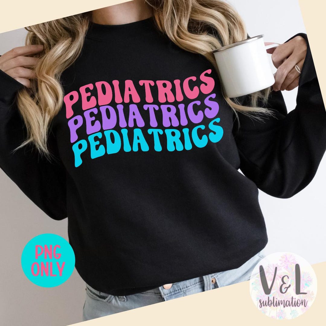 Pediatrics PNG, Retro Rainbow Groovy Letters, Sublimation Design for ...
