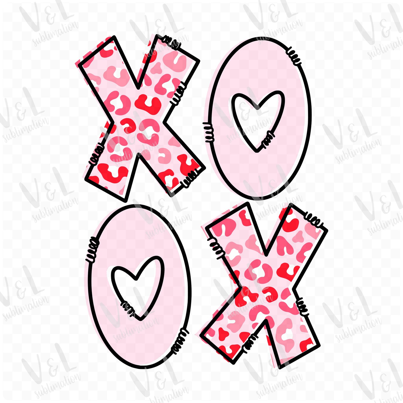 Valentines Png, Xoxo Png, Cheetah Print Png, Valentines Sublimation ...