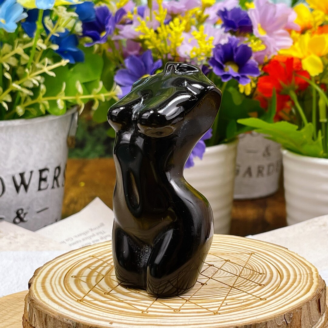 Hand Carving Obsidian Female Model Ha Crystal Mineral Specimen,rock ...