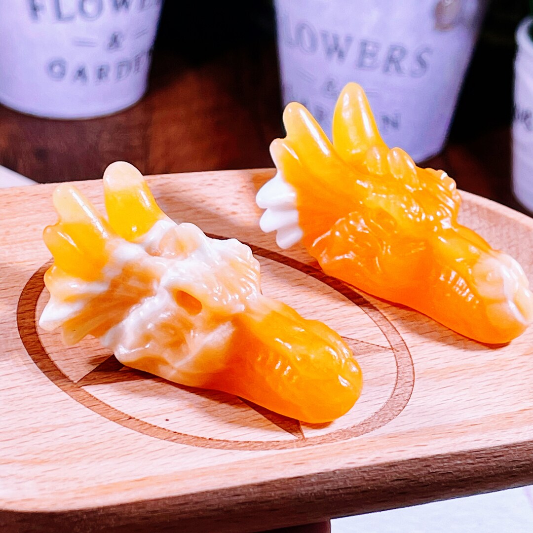 Hand Carved Calcite Dragon Headcrystal Skullcrystal Dragon - Etsy