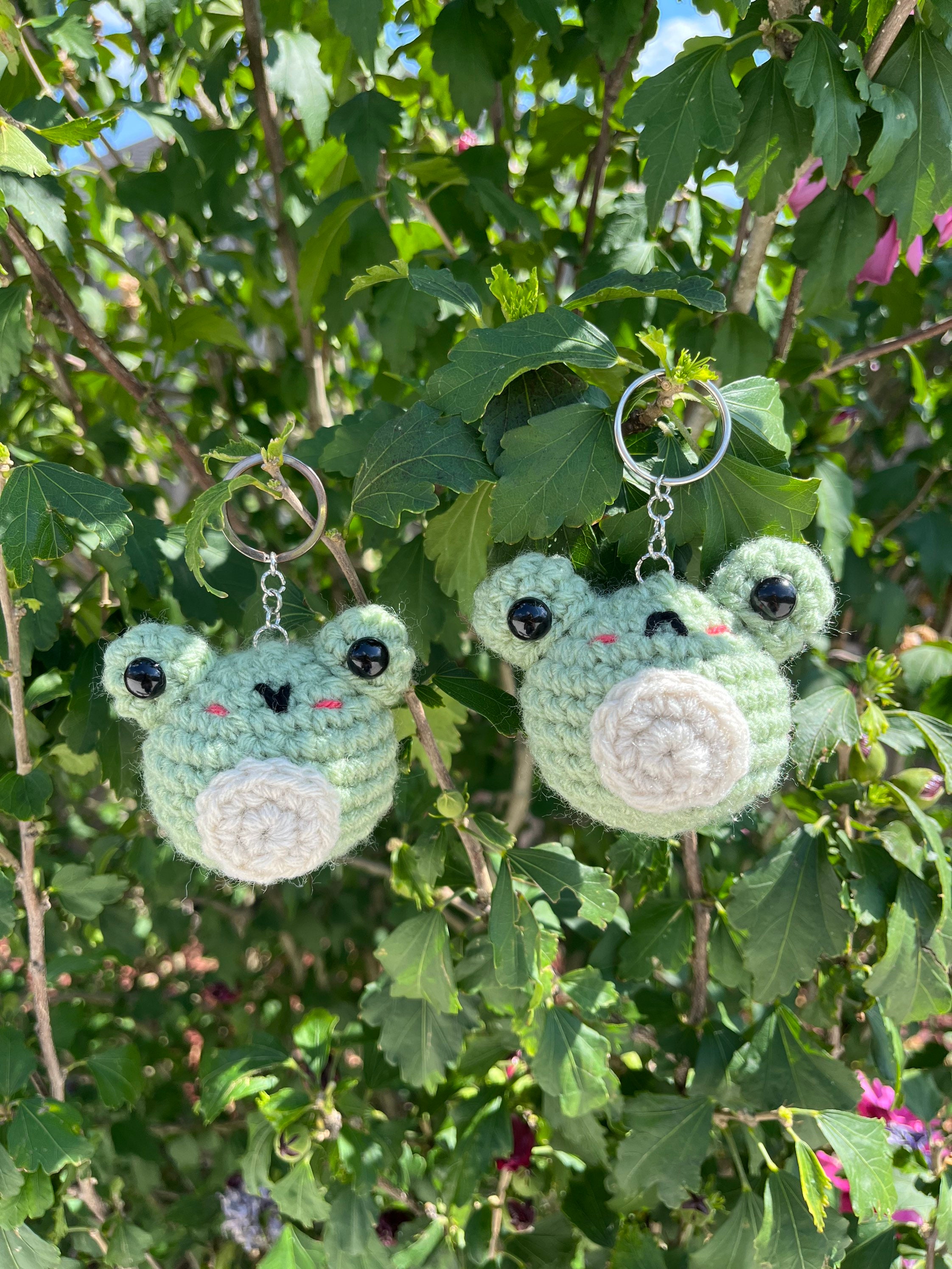 Crochet Frog Keychains Expressive Frog Keychains Smiling - Etsy