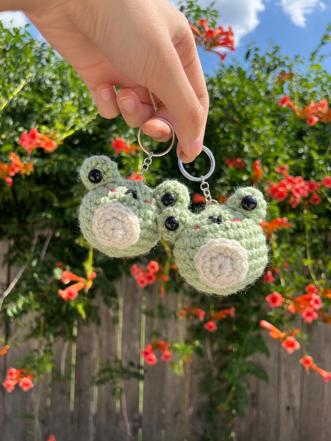 Crochet Frog Keychains Expressive Frog Keychains Smiling - Etsy
