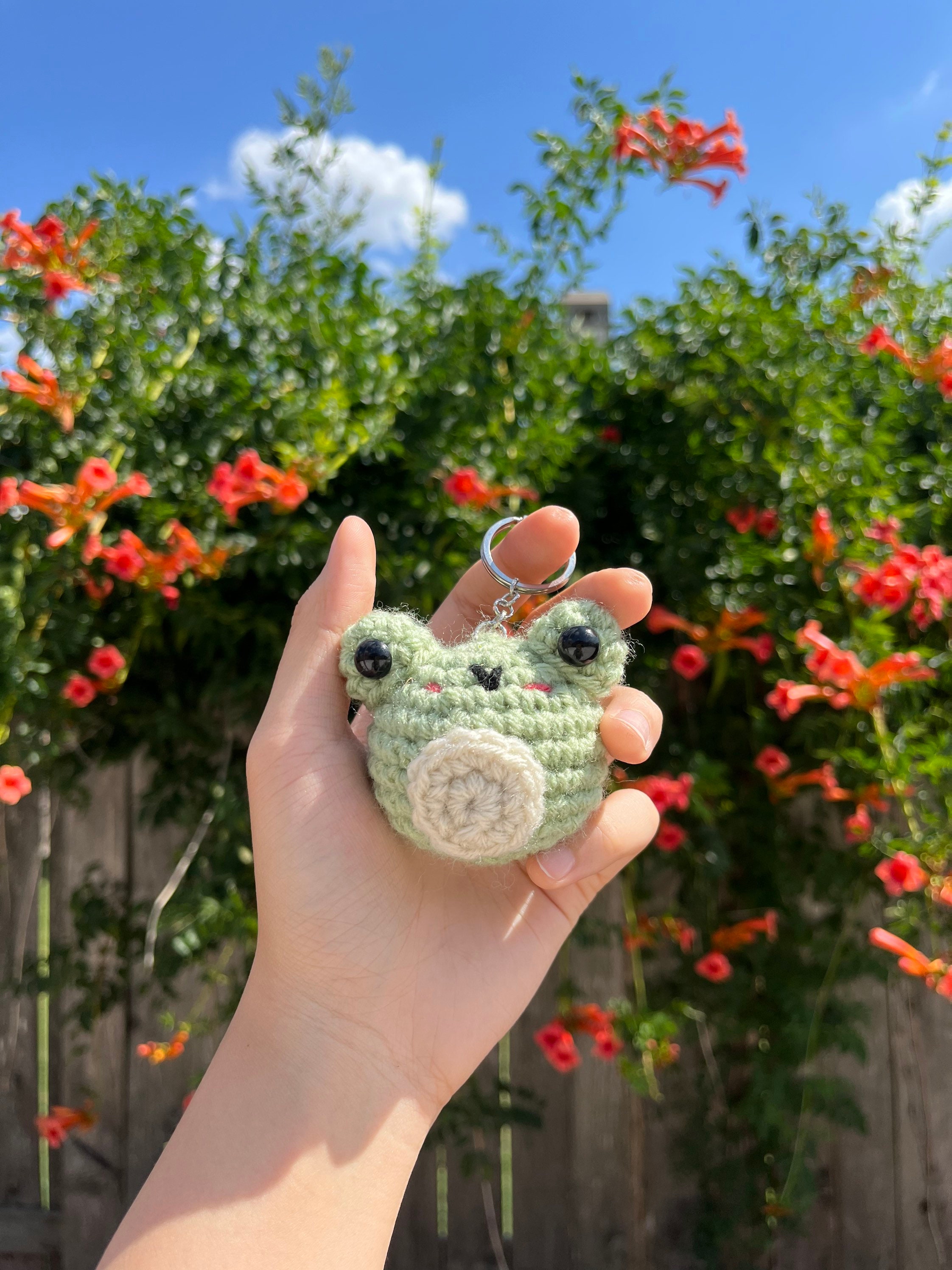 Crochet Frog Keychains Expressive Frog Keychains Smiling - Etsy