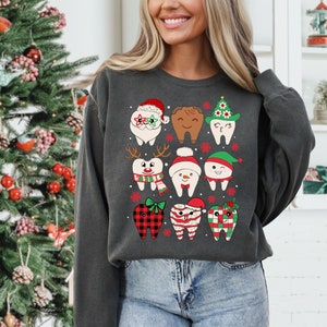 Dental Office Christmas Shirts Cute Dentist Xmas Sweatshirt Matching ...