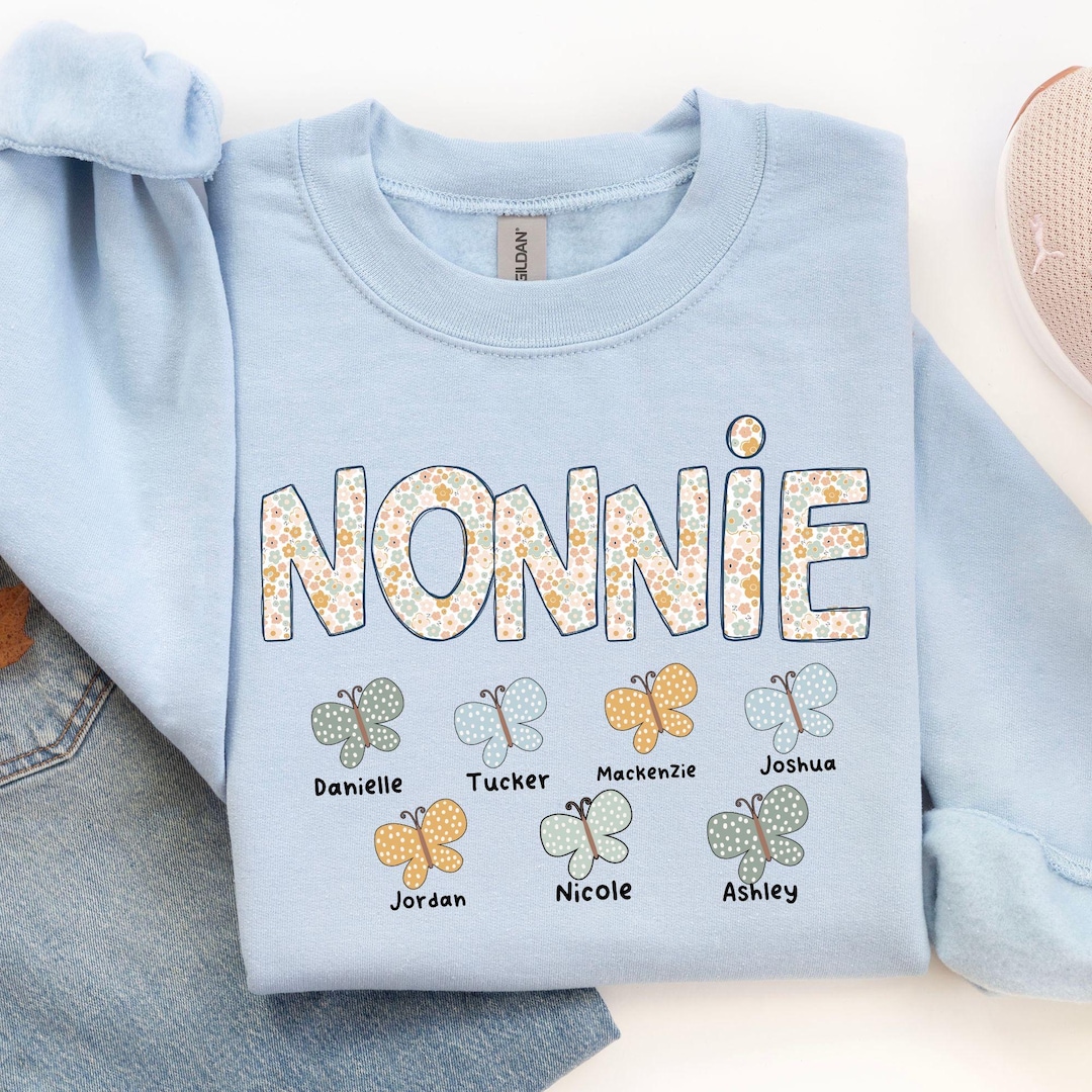 Custom Nonni Sweatshirt With Kids Names Personalized Nonnie Gift Nonnie ...