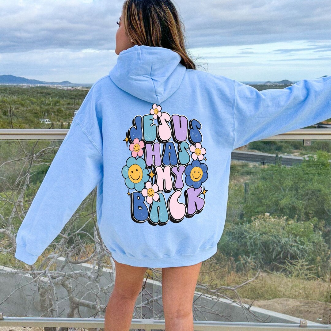 Jesus Has My Back Cute Jesus Sweatshirts Preppy Christian Aesthetic ...