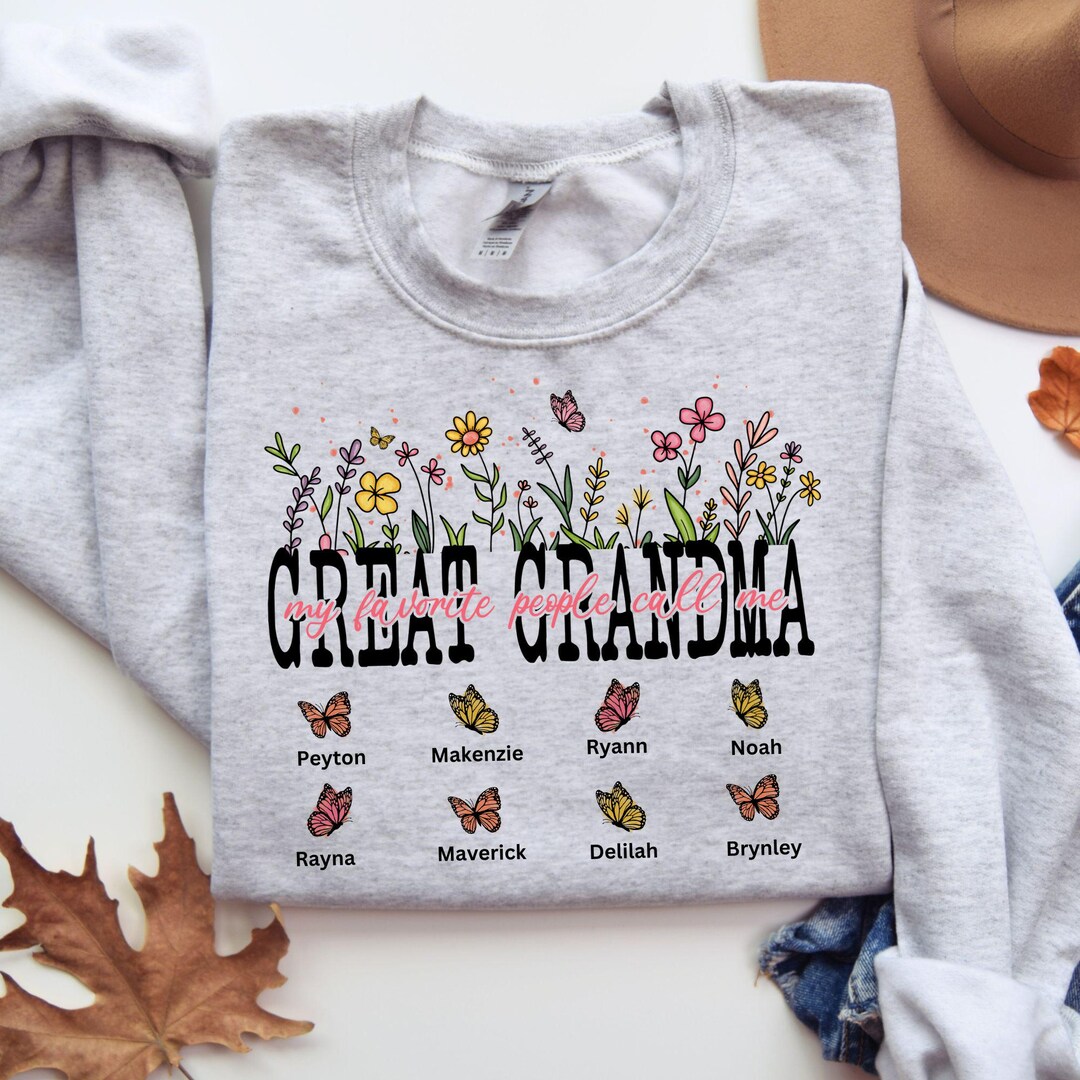 Great Grandma Shirt Personalized Great Grandma Sweatshirt Custom Gift ...