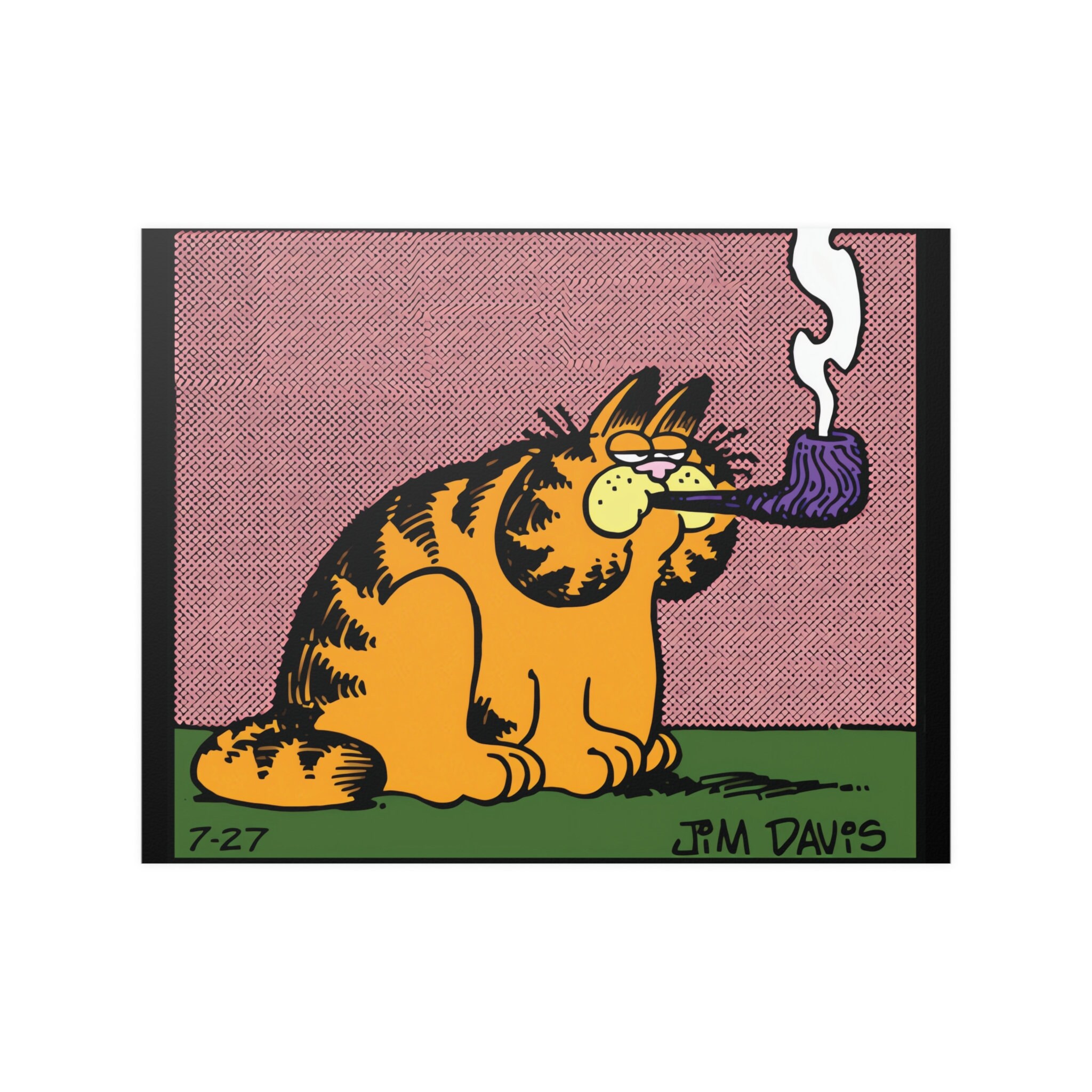 Garfield Smoking Pipe Strip Panel Satin Poster - Etsy