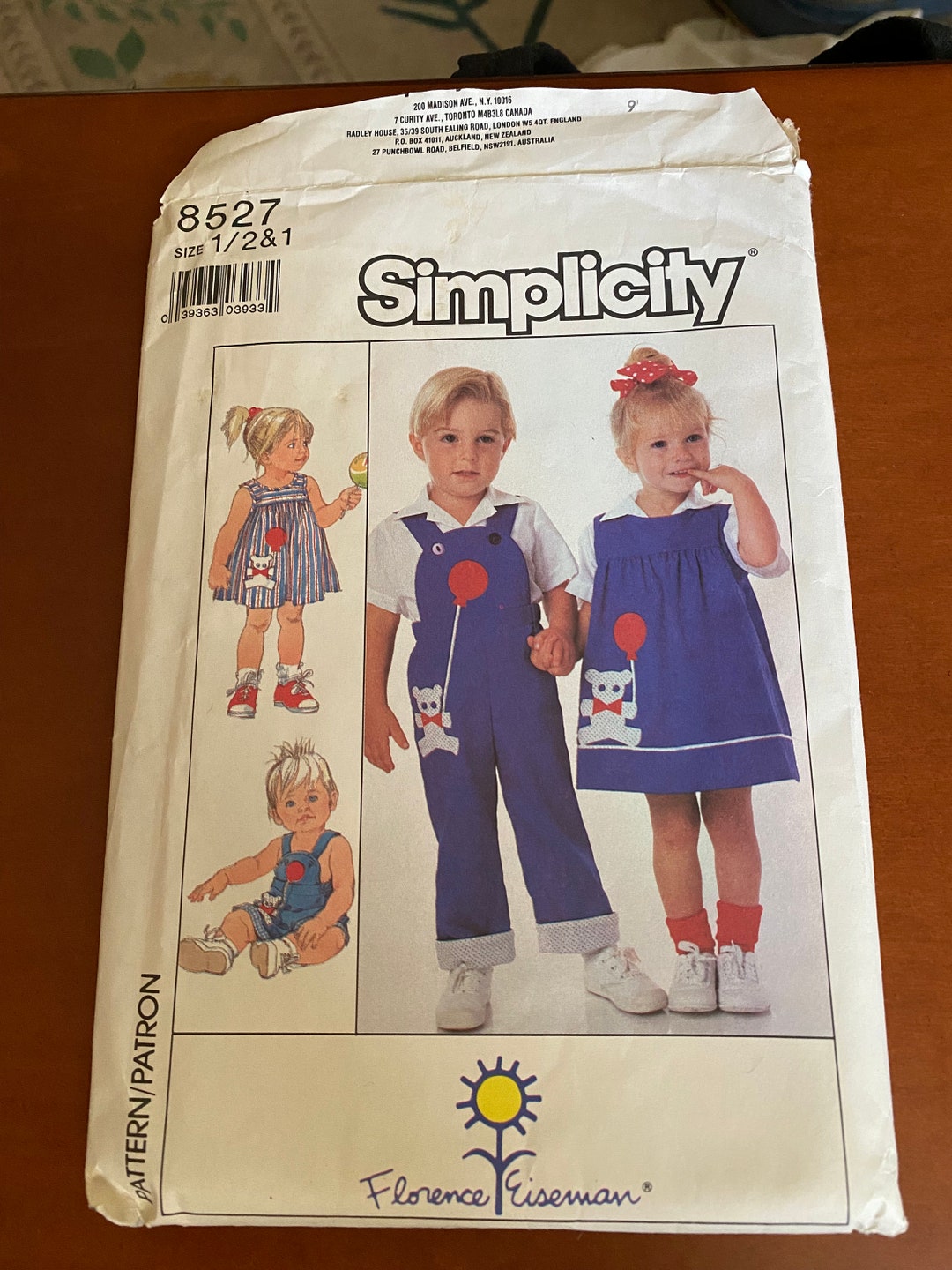 Vintage Simplicity 8527 Size 1/2 and 1 Toddler Overalls in Two Lengths ...
