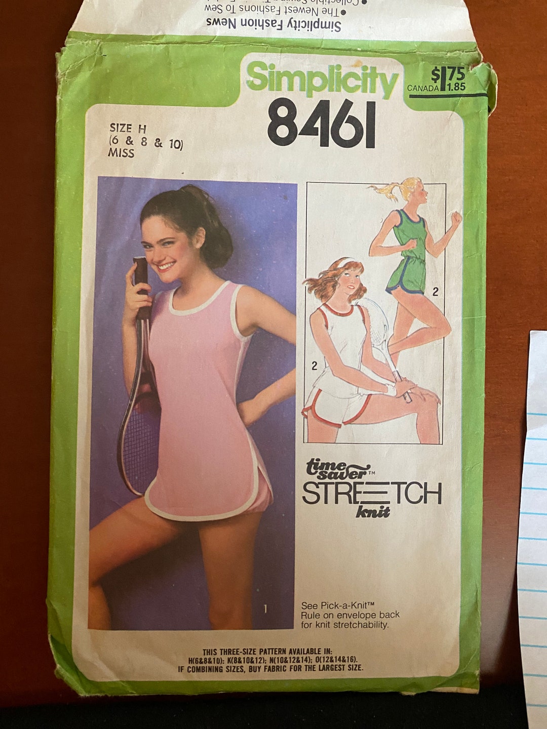 Vintage Simplicity Sewing Pattern 8461 for Pullover Dress and Bloomers,top, and Shorts. Size H ...