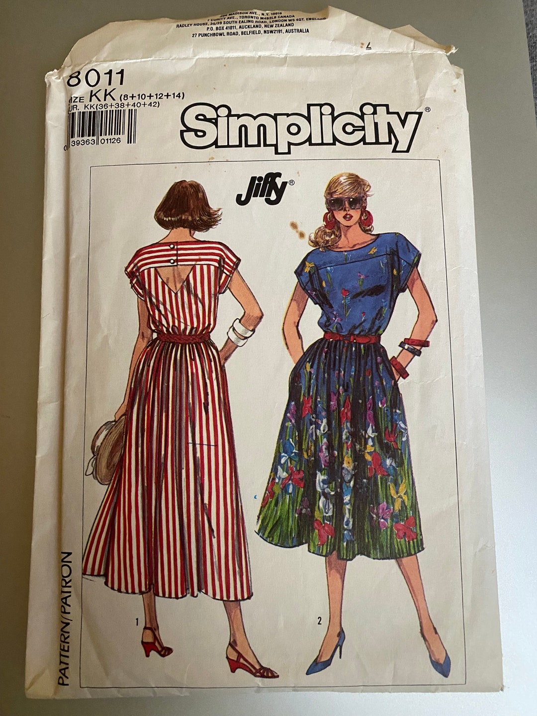 Vintage Simplicity Jiffy Sewing Pattern 8011 Dress Size KK 8 10 12 14 ...