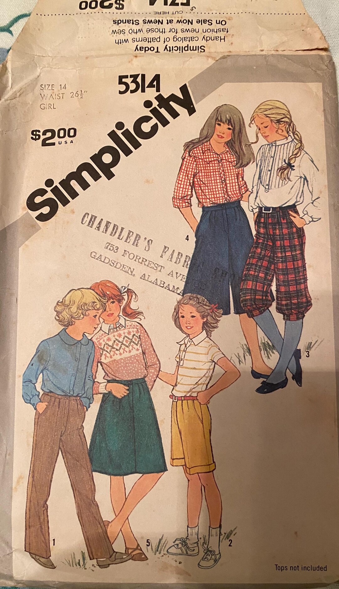 Vintage Simplicity Girl’s Straight Leg Pants, Knickers, Bermudas ...
