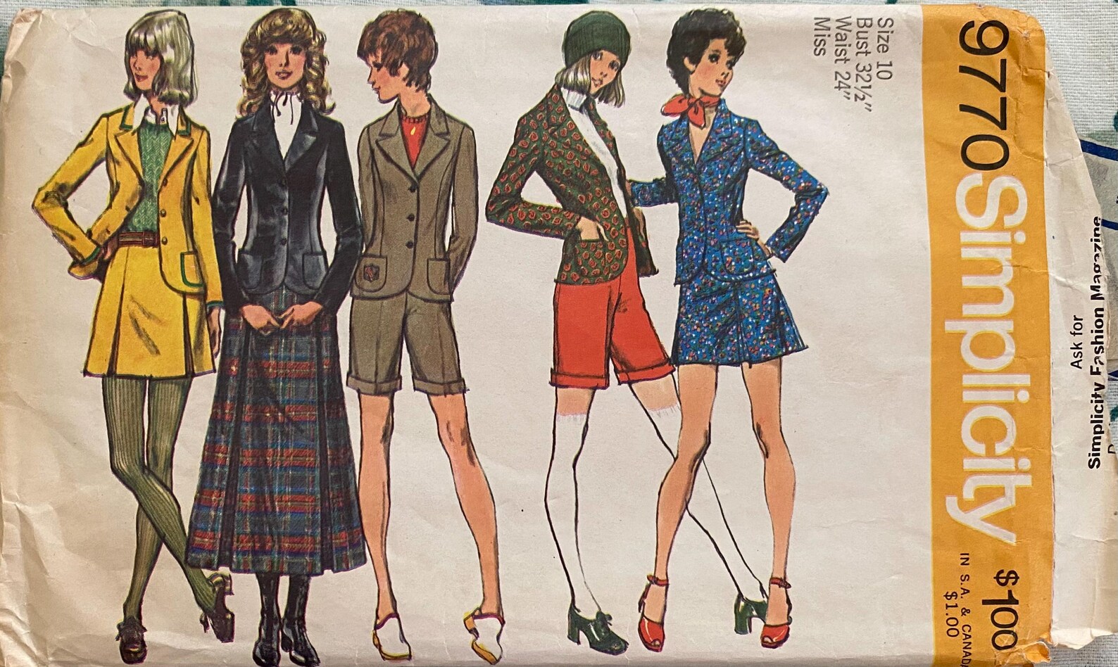 Vintage Simplicity Long or Short Skirts, Shorts, and Jackets Pattern ...
