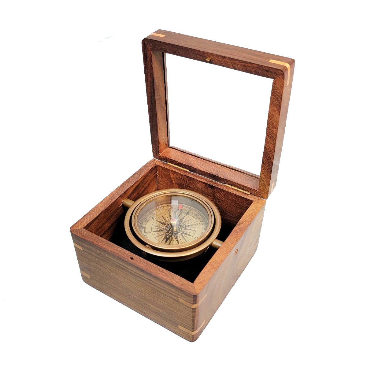 Personalized Gimbal Compass Wooden Box Memorial Keepsake Gift, Co ...