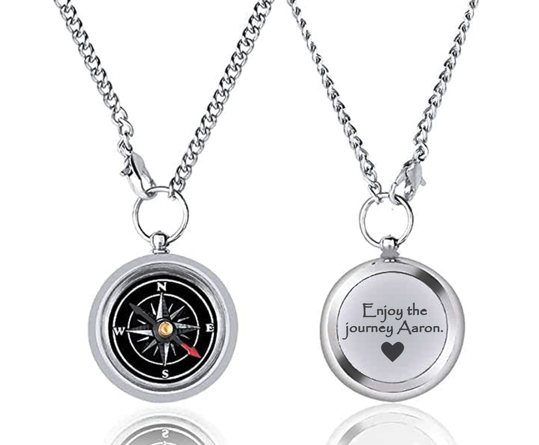 Personalized Compass Necklace Working Compass Custom Gifts for ...