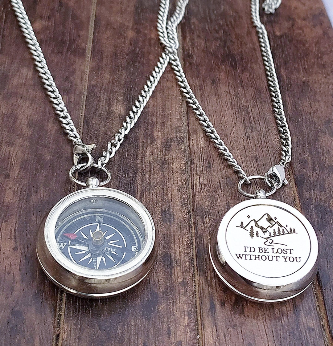 Buy Personalized Compass Necklace - Engraved Silver Pendant, Gift for ...