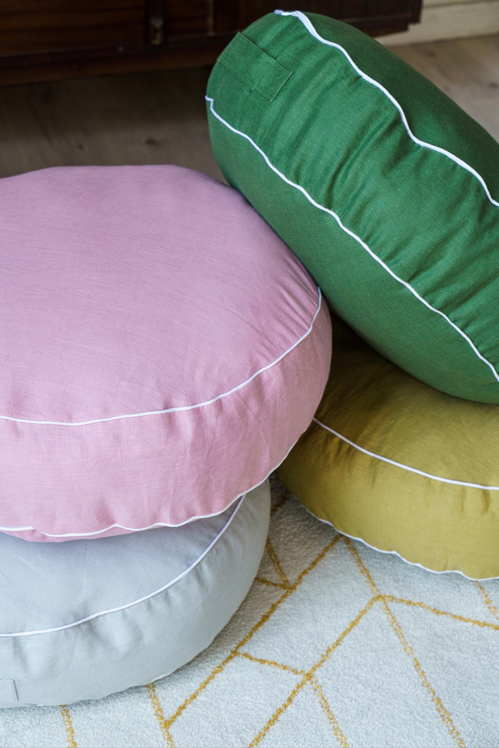 Floor Pouf, Pouf Ottoman, Meditation Cushion, Floor Seat Pillow, Round ...
