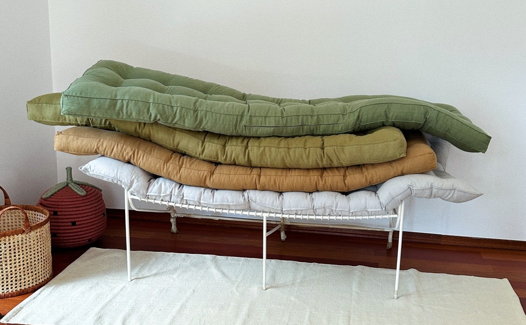 Floor Pillow, Custom Bench Cushion, Floor Seat Cushion, Linen Floor ...