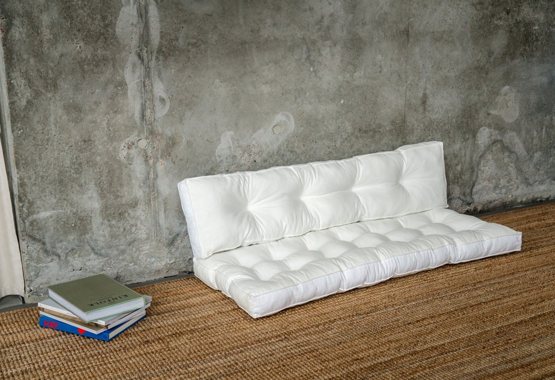 Floor Pillow, White Bench Cushion, White Cushion, Floor Cushion ...
